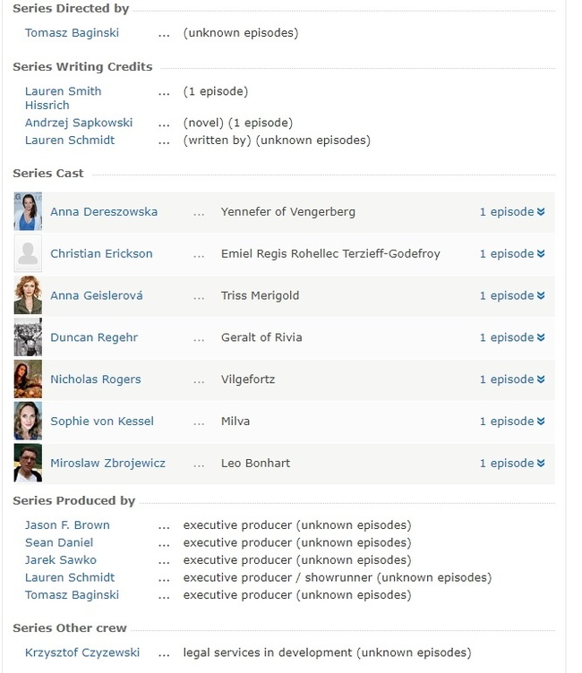 На Imdb появился список актеров сериала по Ведьмаку | Пикабу